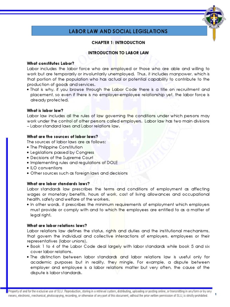 Labor Law Module 1 | PDF | Employment | Labour Law