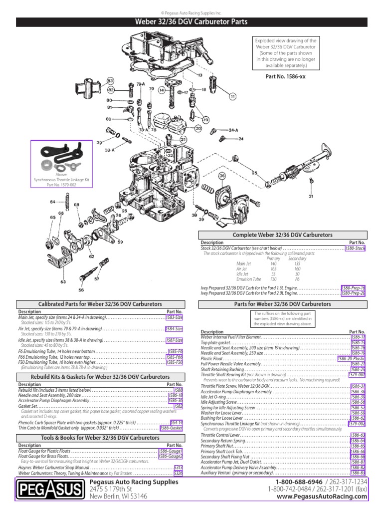 Weber 3236 DGV Drawing | PDF | Carburetor | Throttle