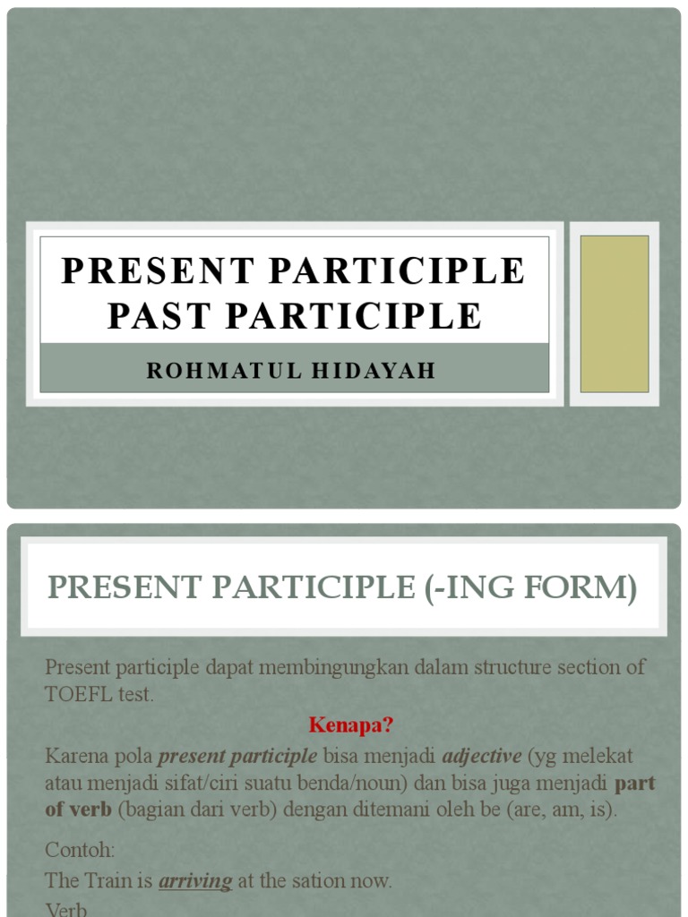 Present and Past Participle | PDF | Verb | Linguistics
