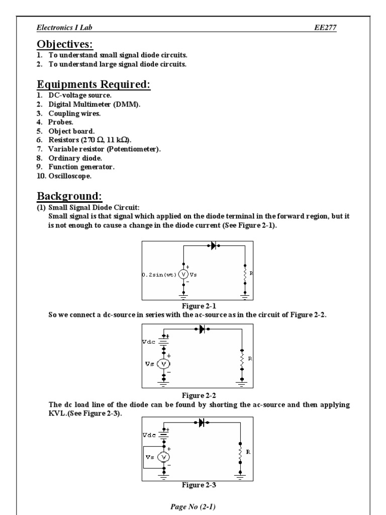 Small and Large Signal Diodes Circuits | PDF | Diode | Electrical Network