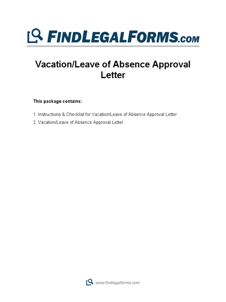 Vacation Leave of Absence Approval Letter | PDF