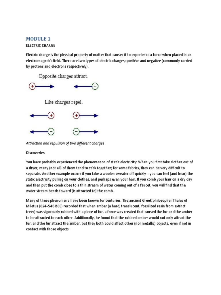 Phy2 Unit Test 1 Pdf Electric Charge Electron