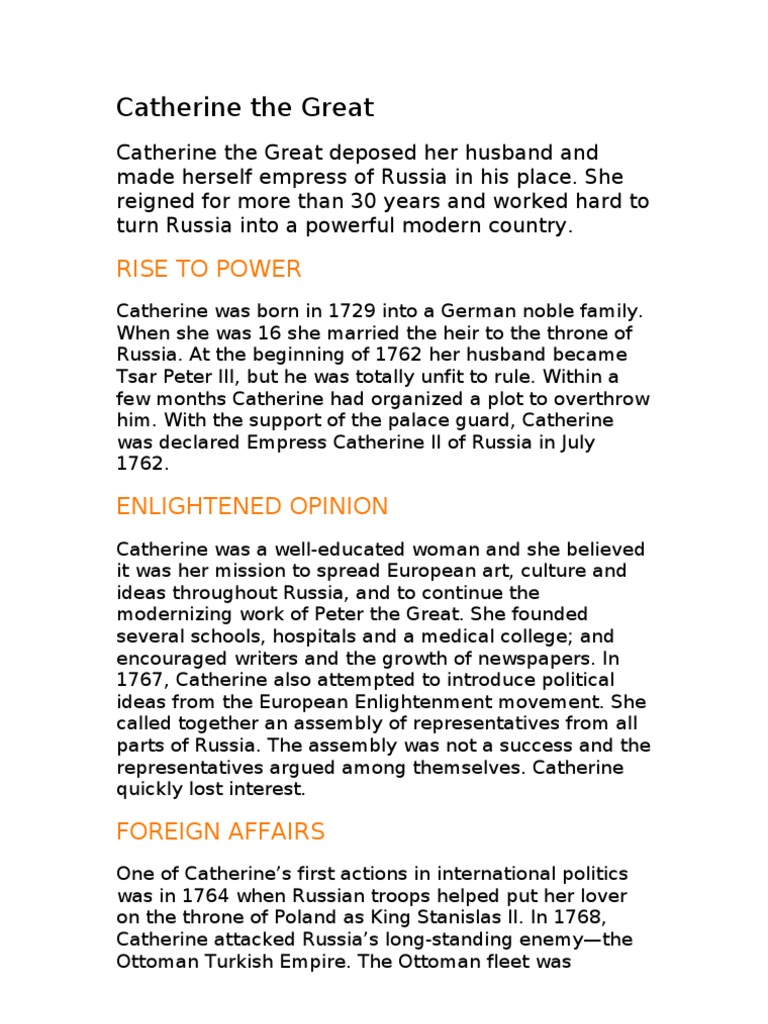 Catherine The Great | PDF | Russian Empire | Russia