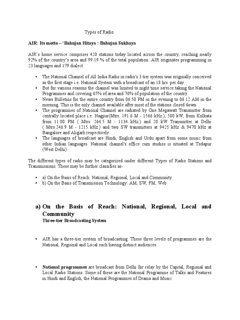 Topic-3 Types of Radio | PDF | Am Broadcasting | Frequency Modulation