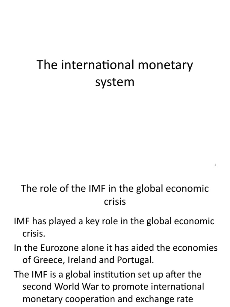 The International Monetary System | PDF | International Monetary Fund ...