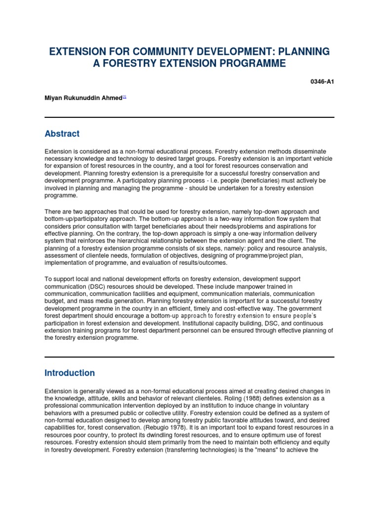 Extension For Community Development | PDF | Top Down And Bottom Up ...