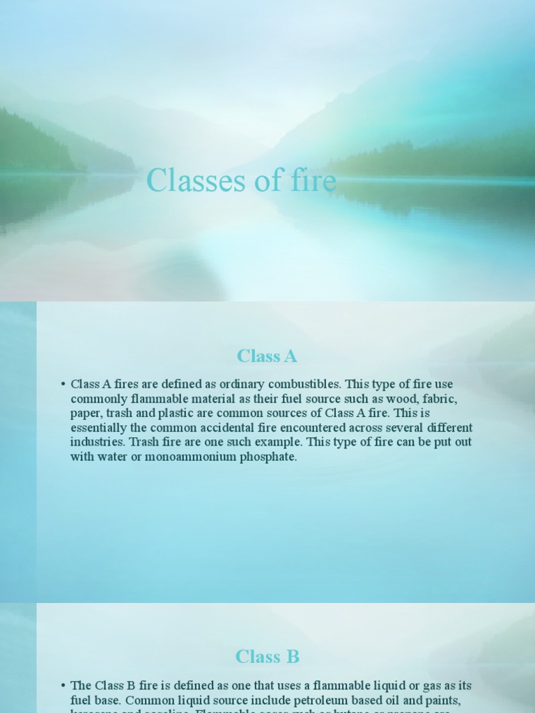 Fire Classifications and Extinguishing Methods | PDF | Fires | Fuels