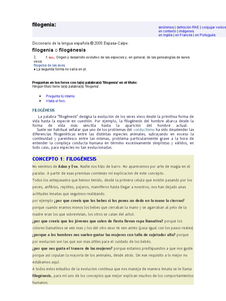 FILOGENESIS | PDF