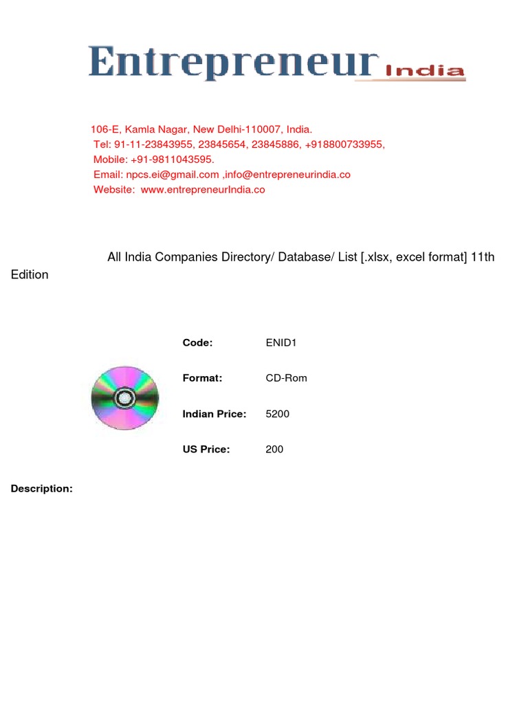 All India Companies Directory - Database - List (.XLSX Excel Format ...