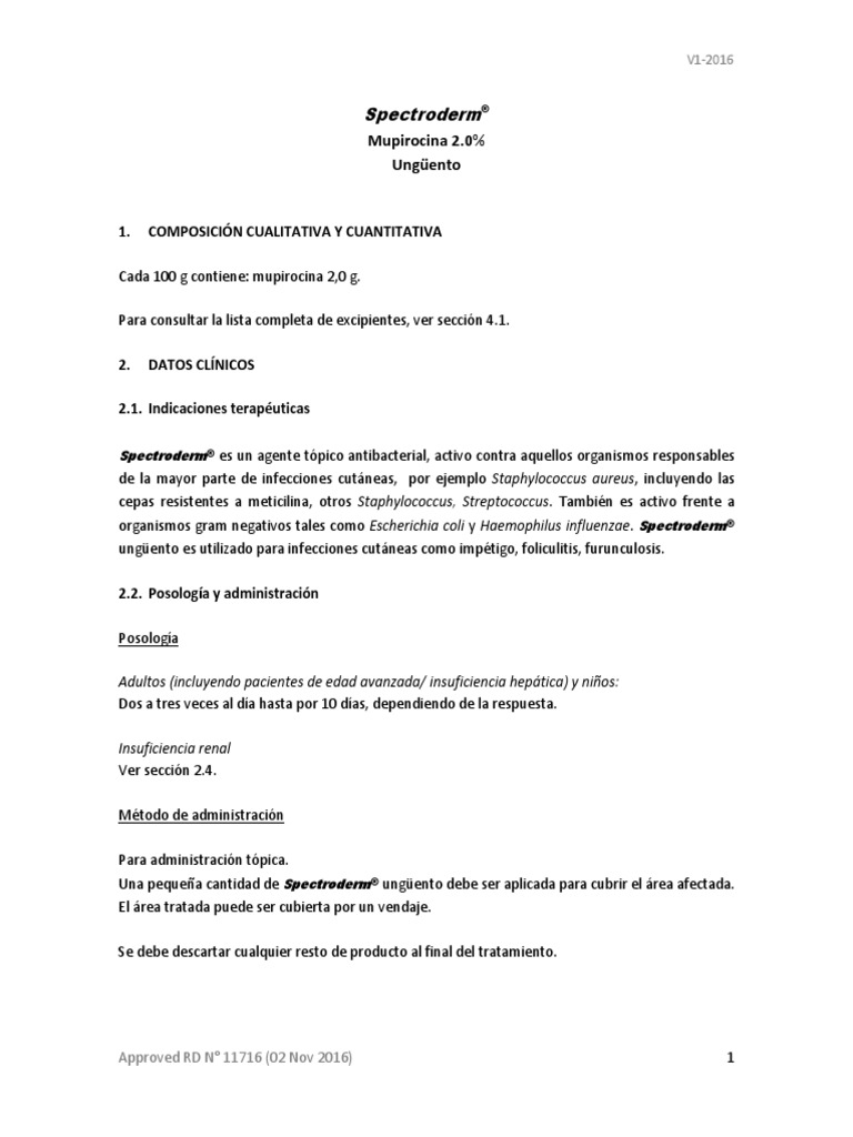 PE Spectroderm Unguento | PDF | Las bacterias | Medicamentos con receta