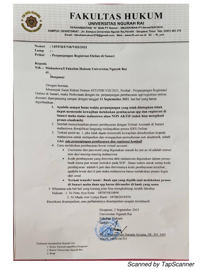 Contoh Surat Perpanjangan | PDF