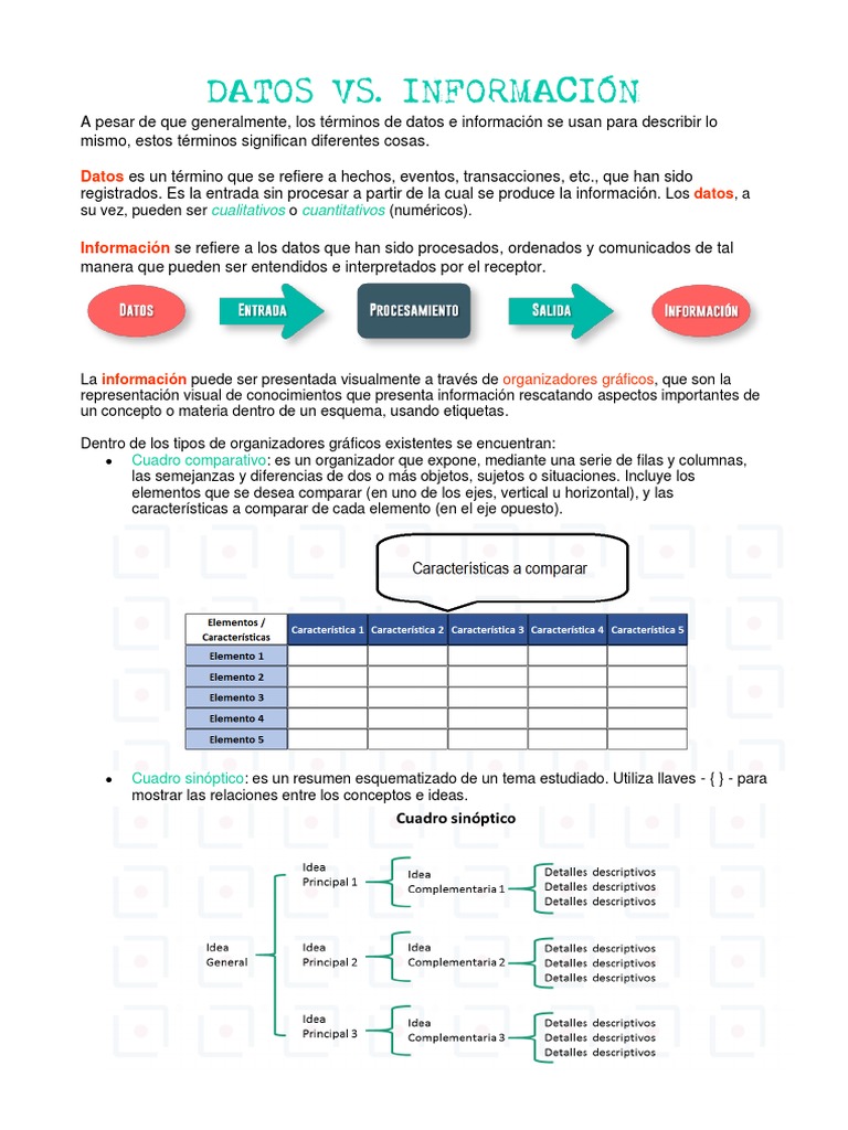 Datos VS Informacion | PDF | Ciencia cognitiva | Cognición