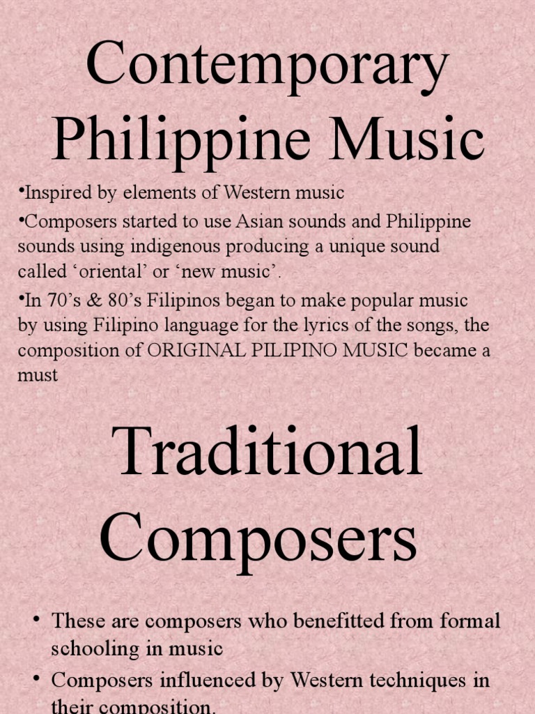 Contemporary Philippine Music Overview | PDF | Performing Arts | Sound