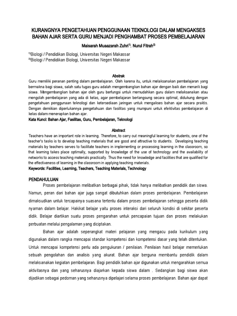 Maisarah MZ, Nurul Fitrah - Pba - Artikel Kasus Dan Solusi Bahan Ajar | PDF