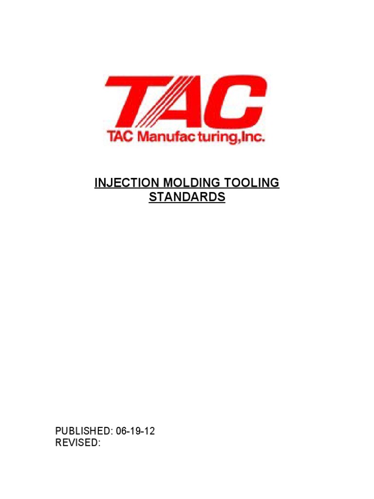 Tac Injection Molding Tooling Standards | PDF | Electrical Connector ...