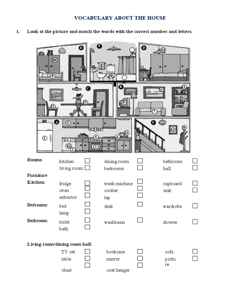 Worksheet - House and Furniture | PDF | Room | Bedroom