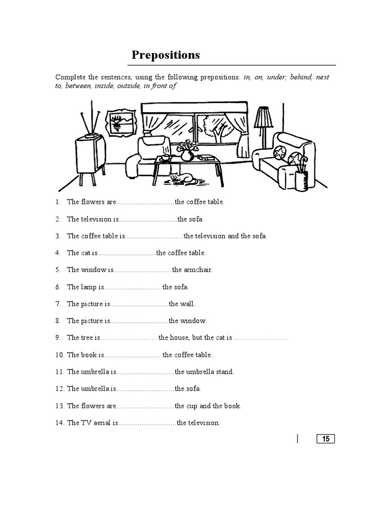 Prepositions: To, Between, Inside, Outside, in Front of | PDF