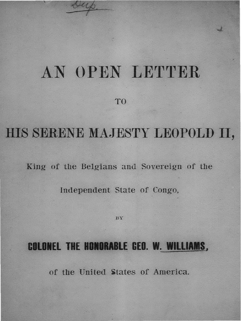 George Washington Williams Letter To Leopold | PDF
