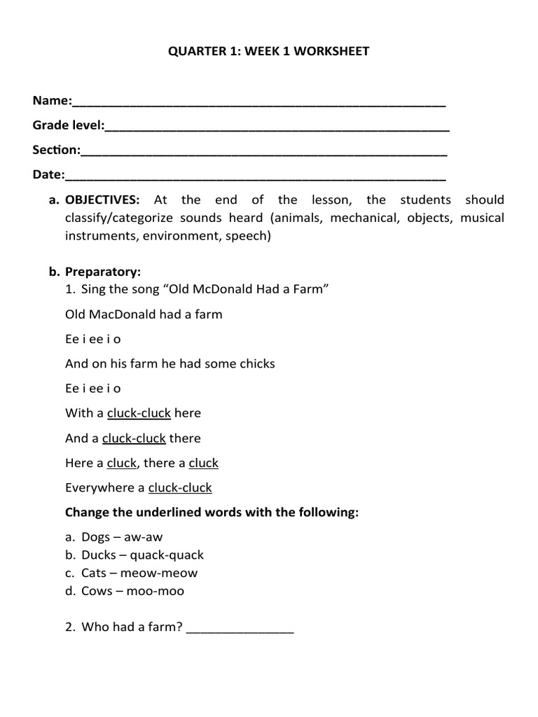 G2 - Worksheet No. 1 | PDF