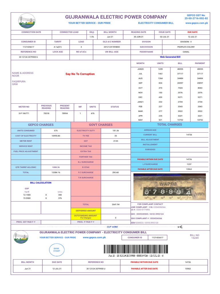 Gujranwala Electric Power Company: Say No To Corruption | PDF | Fee ...