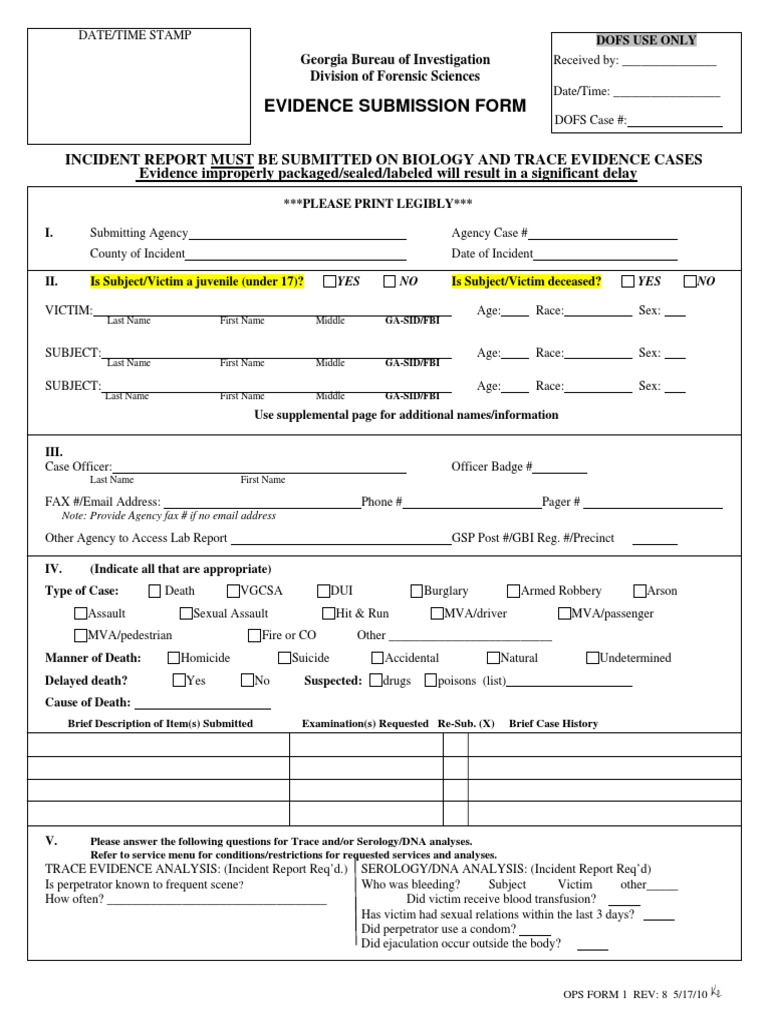 115986662OPOPS FORM 01 - Submission Form | PDF | Dna Profiling ...
