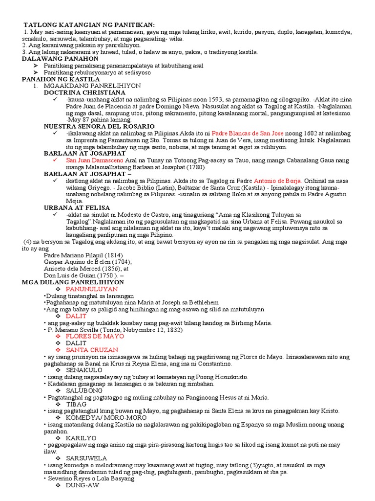 Panitikan LECTURE | PDF
