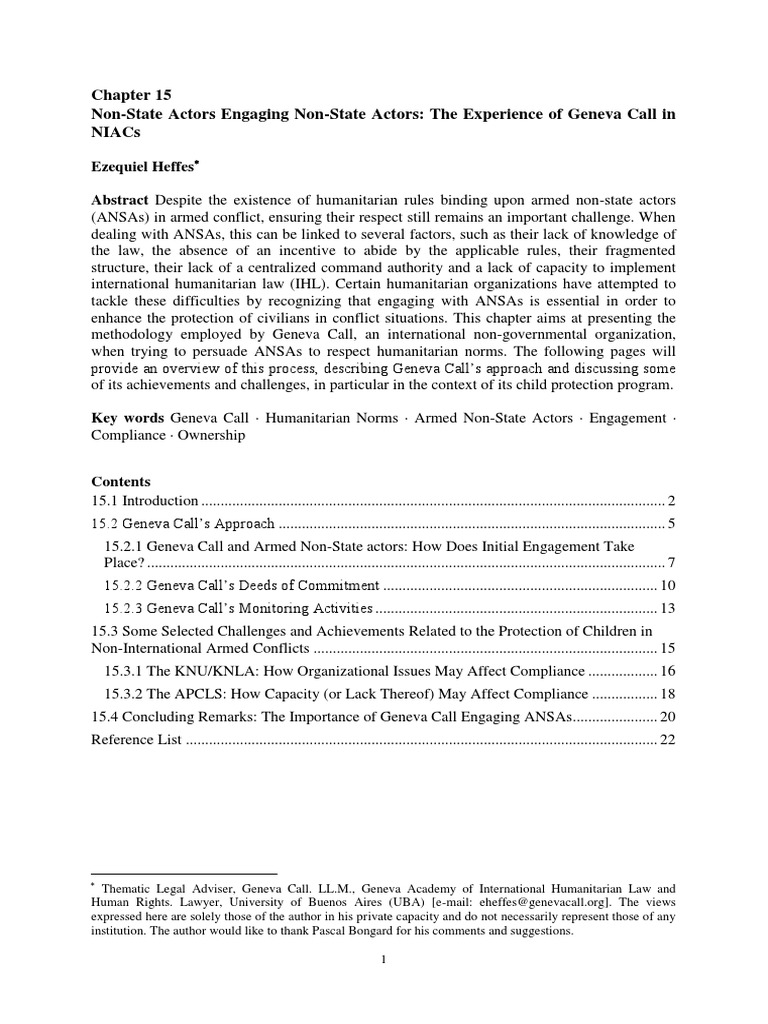 Non State Actors Engaging Non State Acto | PDF | International Relations