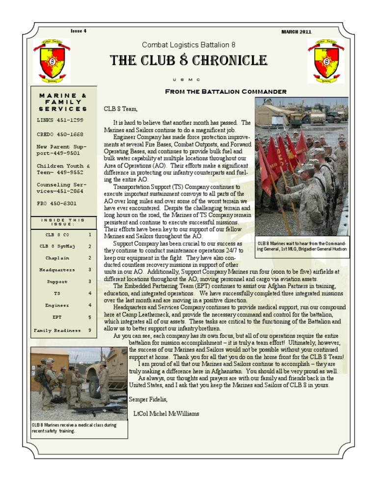 March Newsletter CLB 8 | Download Free PDF | United States Marine Corps ...