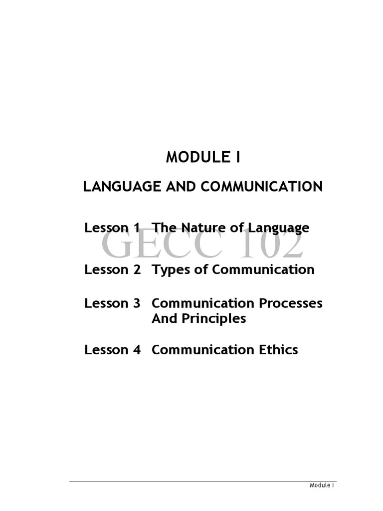 Purposive Communication Module 1 | PDF | Communication | Integrity