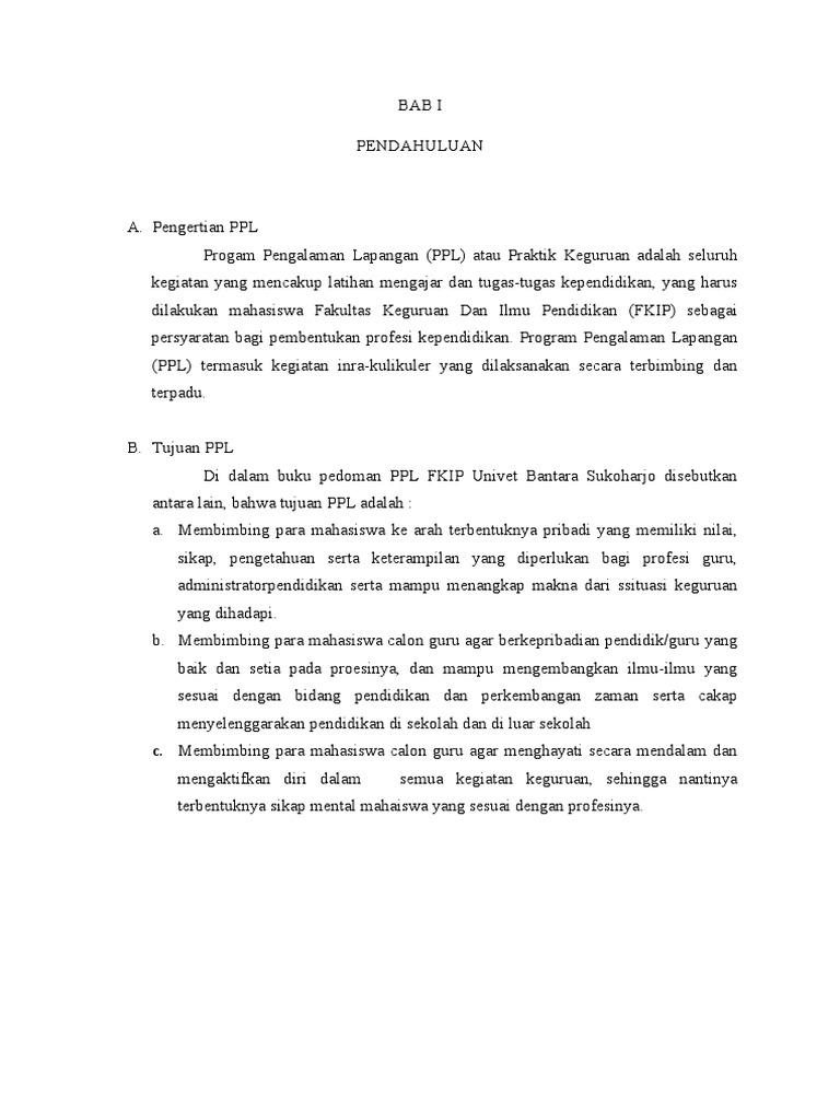 PENDAHULUAN PPL | PDF