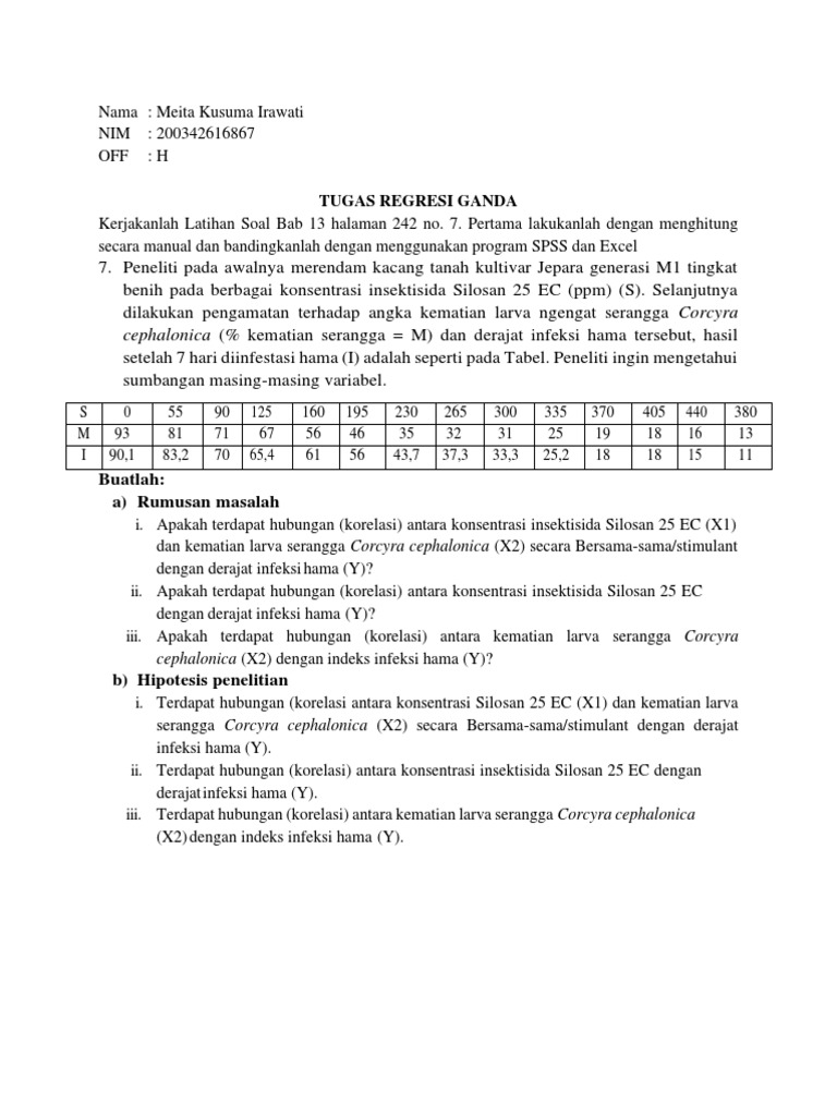Tugas Regresi Ganda | PDF