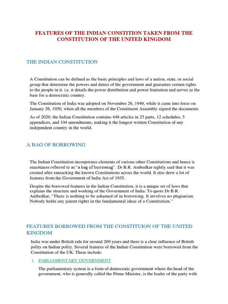 Constitution of India Notes | PDF | Government Of India | Writ