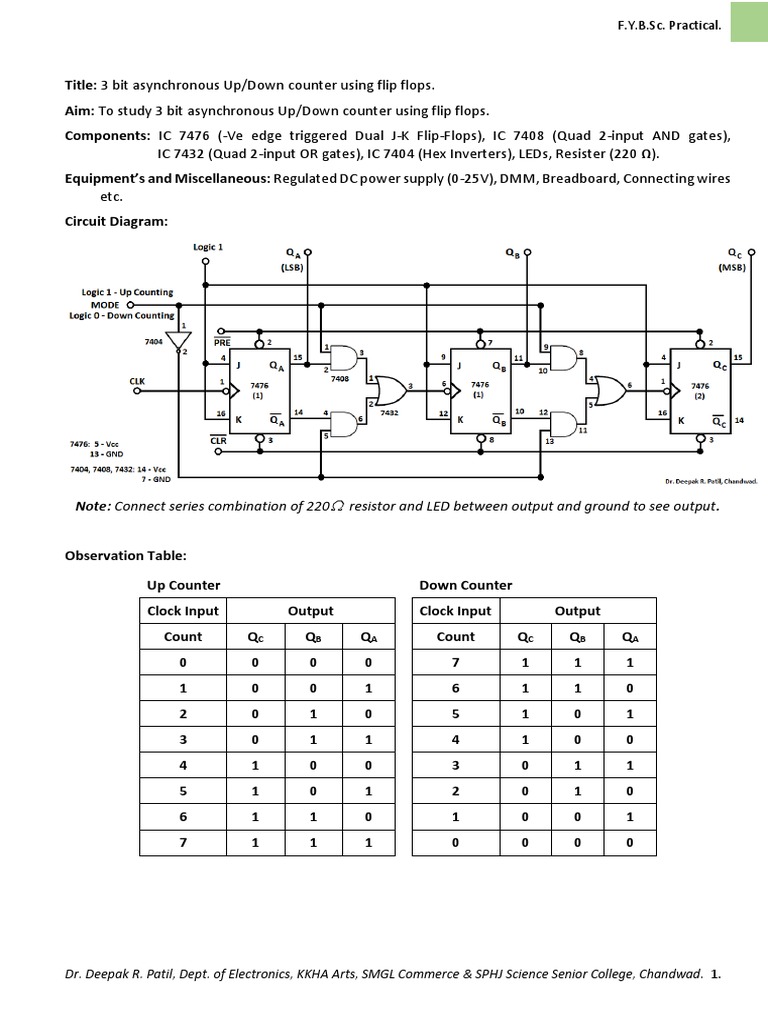 3-Bit Asynchronous Up/Down Counter | PDF | Electrical Engineering ...