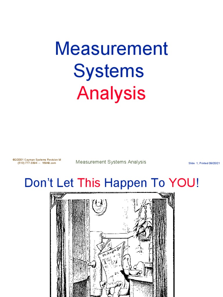 Measurement Systems: Analysis | PDF | Accuracy And Precision | Measurement