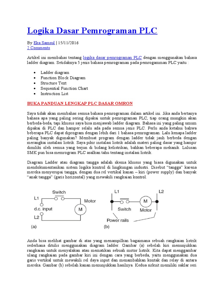 Logika Dasar Pemrograman PLC | PDF