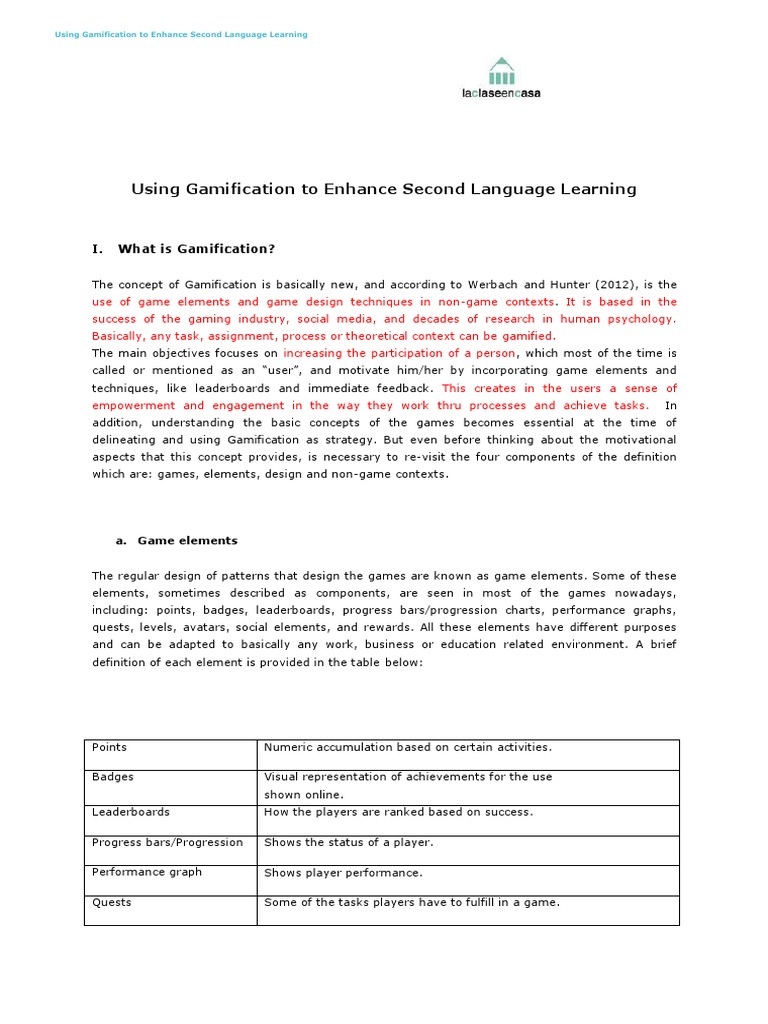 Using Gamification To Enhance Second Language Learning | PDF | Ios ...