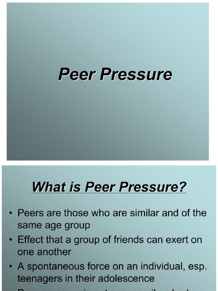 Peer Pressure | PDF