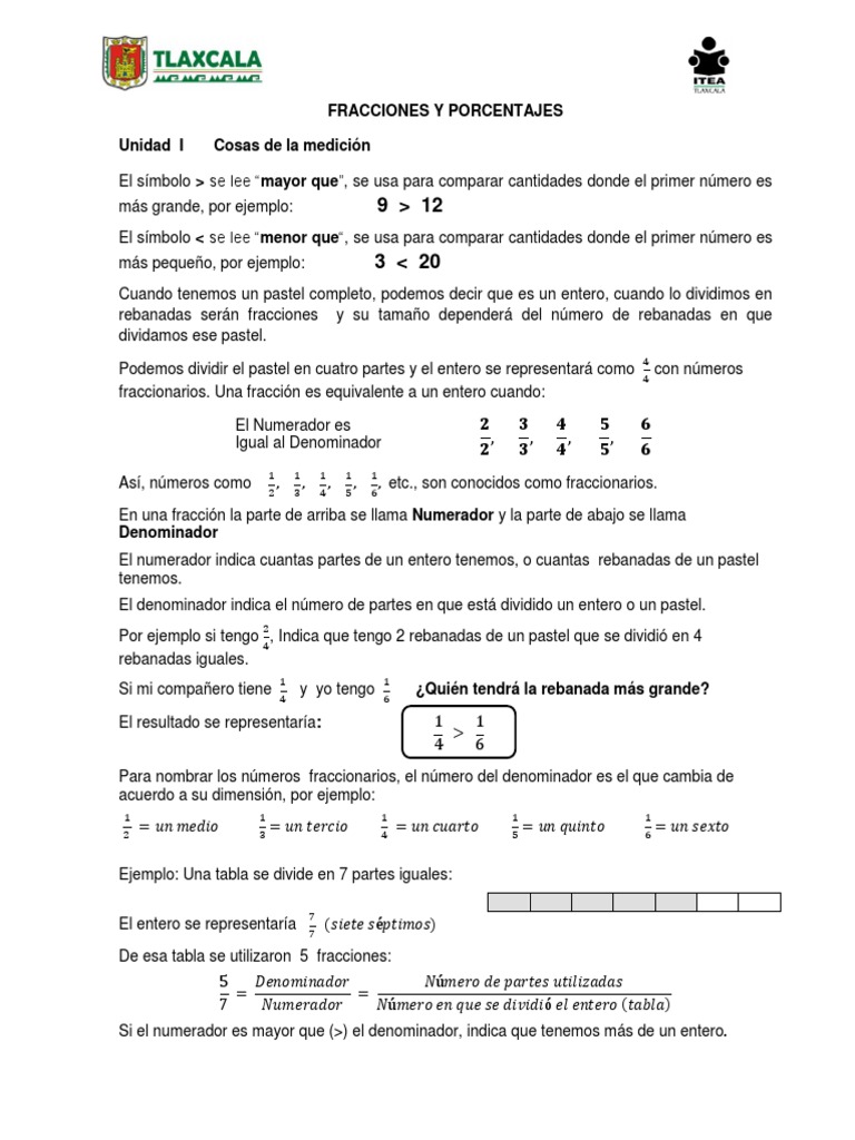 Fracciones y Porcentajes: Guía Práctica | PDF | Triángulo | Matemática ...