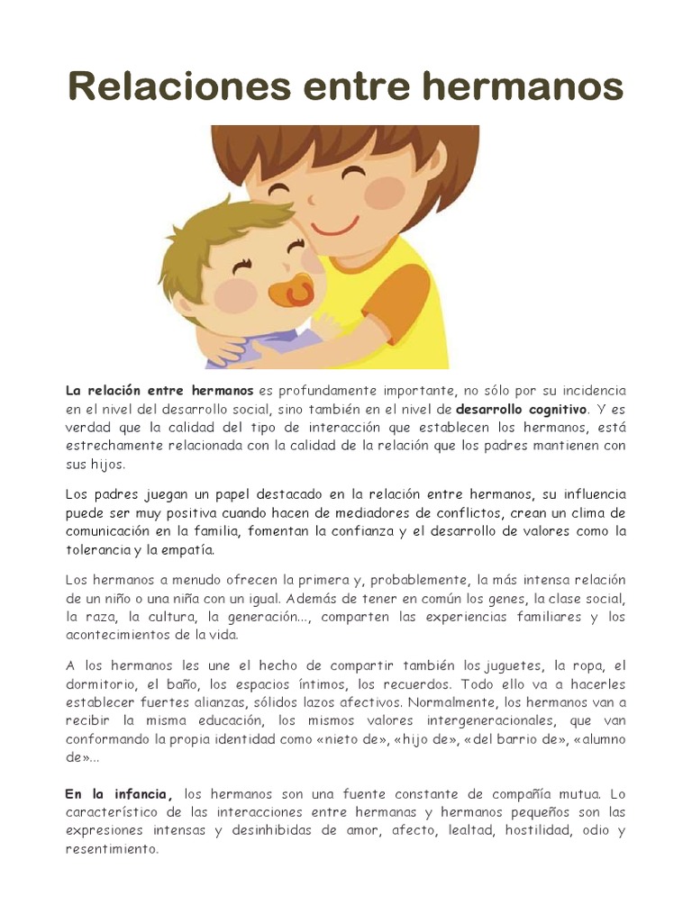La importancia de la relación entre hermanos | PDF | Familia ...