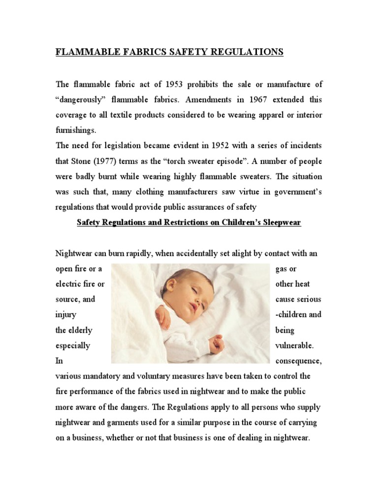 UK Flammability Standards for Nightwear | PDF | Clothing | Safety