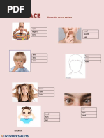 Parts of The Face Flash Cards 2x3 PDF | PDF