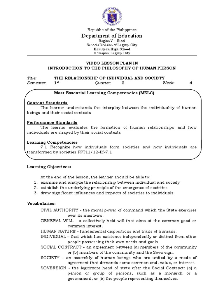 Lesson Plan 2 | PDF | Social Contract | Property