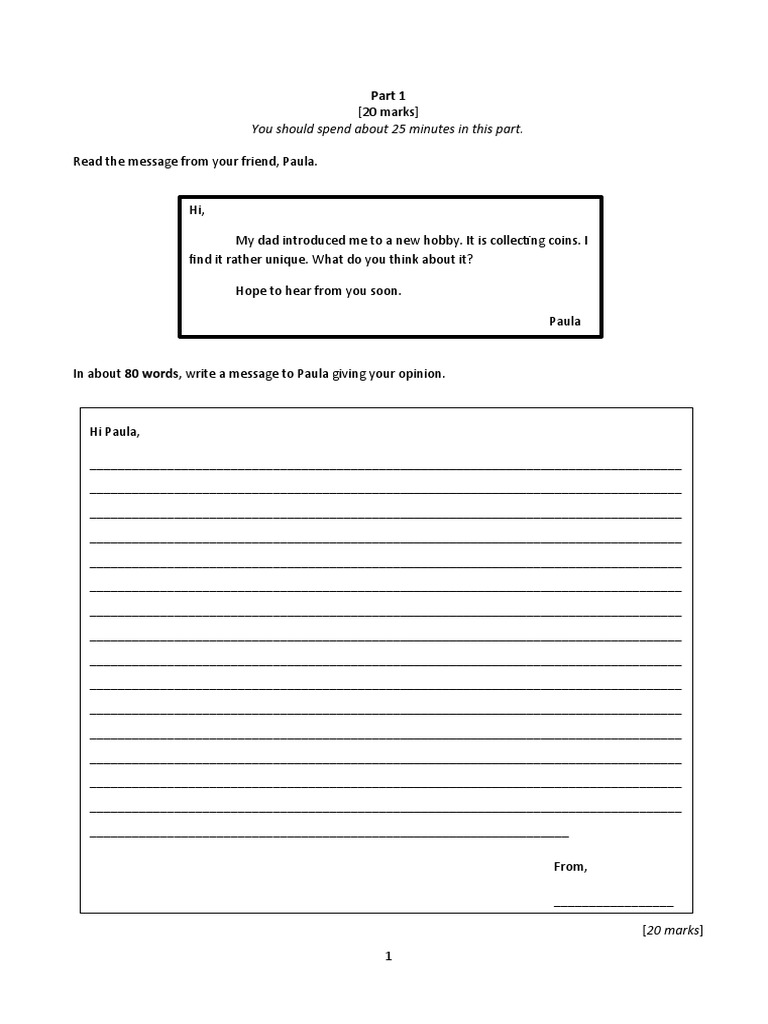 Form 1 Writing | PDF