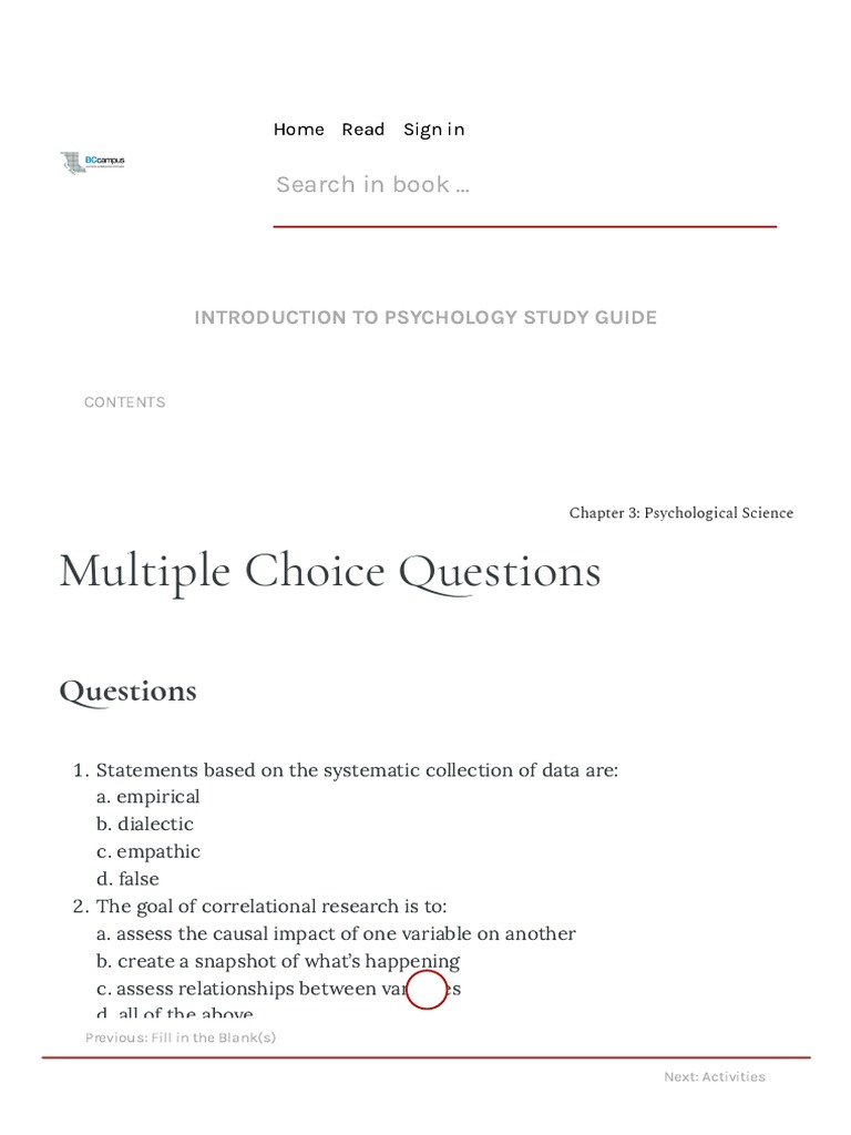 Psychology Study Guide: Key Concepts | PDF | Experiment | Validity ...