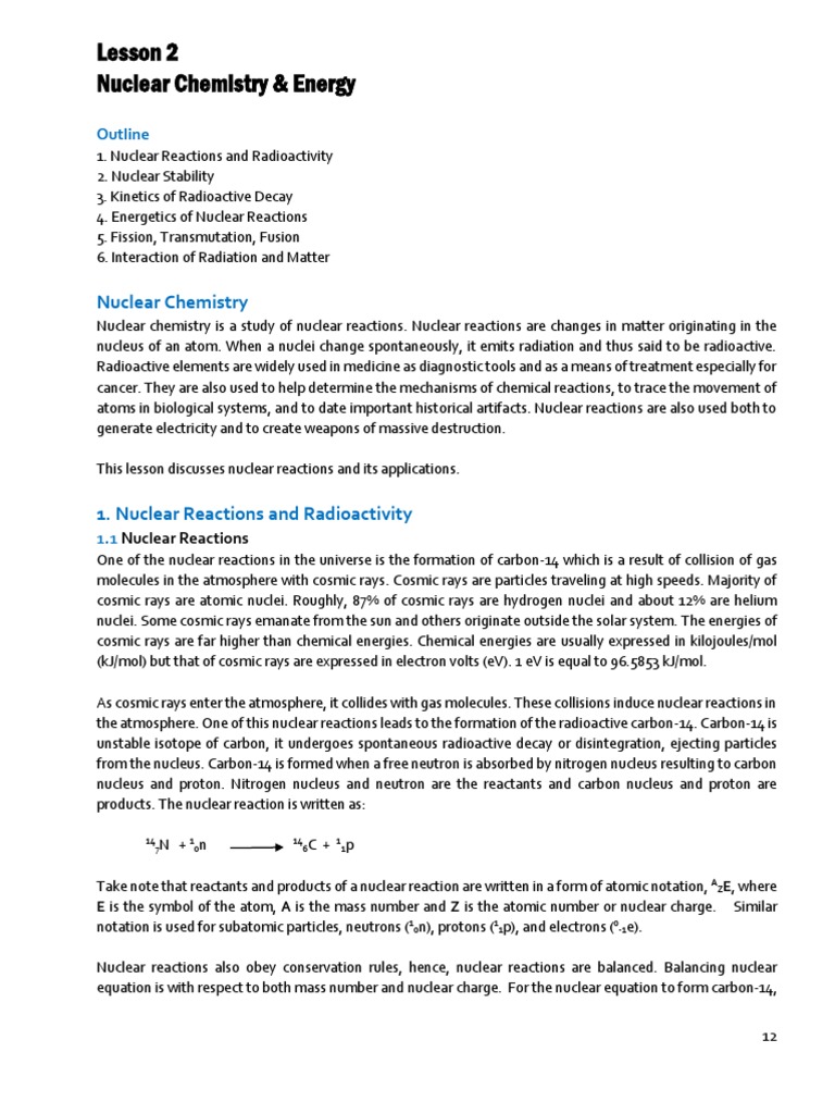 Nuclear Reactions and Radioactivity Overview | PDF | Ionizing Radiation ...