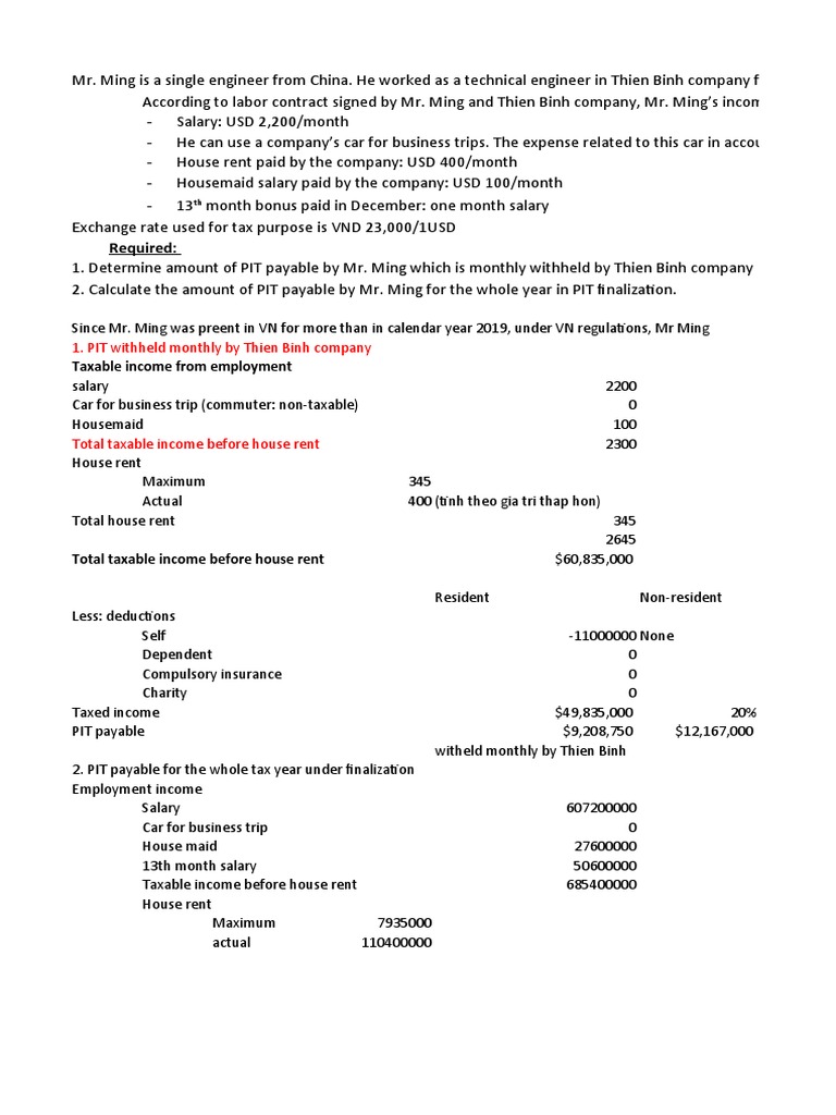 Tutorial 10-2021-PIT2 Problems | PDF | Taxes | Salary