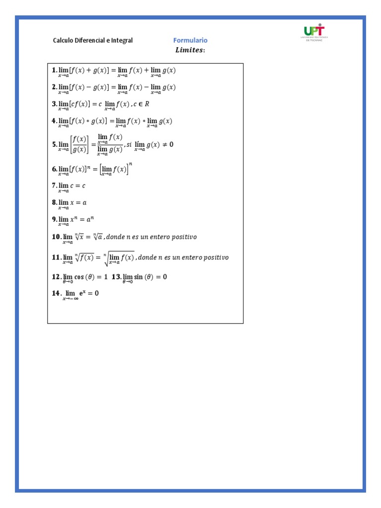 Formulario de Limites | PDF