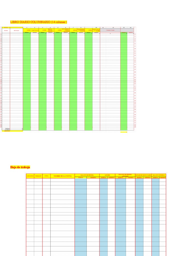Z - LIBRO DIARIO COLUMNARIO y HOJA DE TRABAJO | PDF