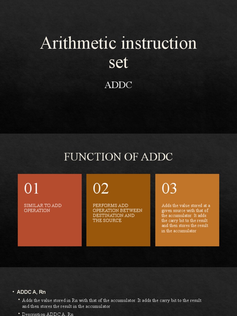 ADDC Instruction Set in 8051 Microcontroller | PDF