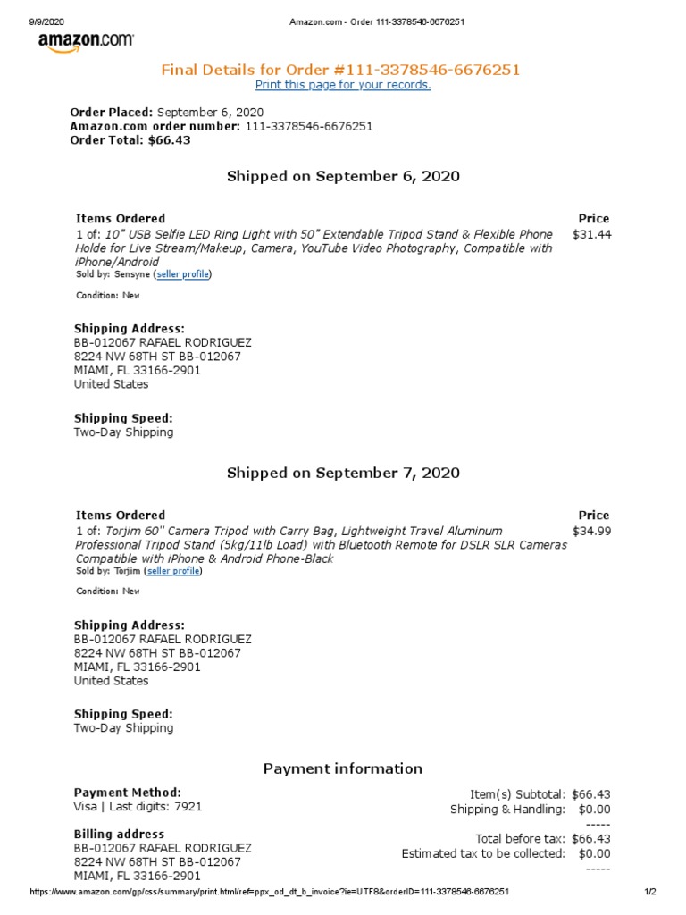 Order 111-3378546-6676251 | PDF | I Phone | Camera